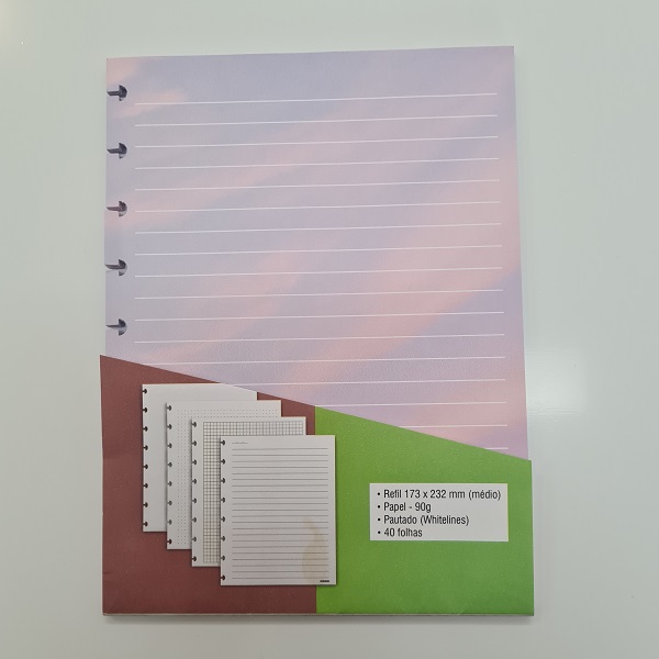 Refil A5 Ecobook Crepusculo 90gr 40fls Pautado PIE-0099 Adox