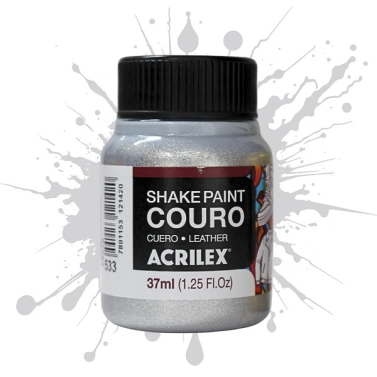 Tinta Couro Shake Paint 37ml Prata 533 Acrilex
